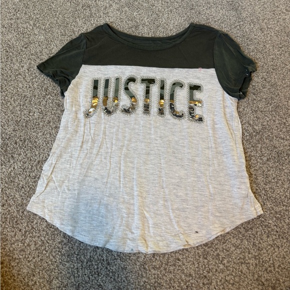 Justice | Shirts & Tops | Justice Girls Army Olive Green And Gray ...